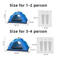 China 170T Polyester Automatic Camping Tent 2 Person 200x150x125cm Blue Outdoor Picnic Shelter for sale