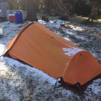 China 210T Polyester Camping Tent Widened Breathable Hooped Bivvy Bag 200x137x90cm 1.40kg for sale