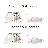 China Large Square 8 Person Camping Tent 190T Polyester Automatic Family Tent 4.5kg for sale