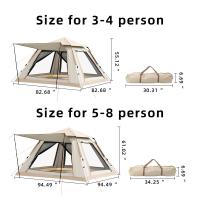 China Automatic 4 Person Camping Tent 210D Oxford Fabric 210x210x140 cm for sale