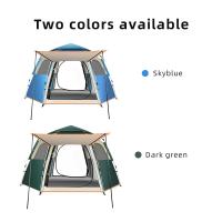 China Automatic Pop Up Hexagon Camping Tent 280x240x155cm 210D Oxford Cloth for 5-8 Persons for sale