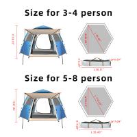 China Automatic Pop Up Hexagon Camping Tent 280x240x155cm 210D Oxford Cloth for 5-8 Persons for sale