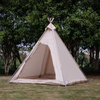 China Spacious Teepee Camping Tent 220x220x200 cm Double Doors Outdoor Picnic Shelter for sale