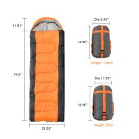China 1 Person Rectangular Camping Sleeping Bag 190T Polyester Hollow Fiber Fill 220x75cm for sale