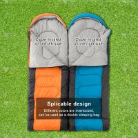 China 1 Person Rectangular Camping Sleeping Bag 190T Polyester Hollow Fiber Fill 220x75cm for sale