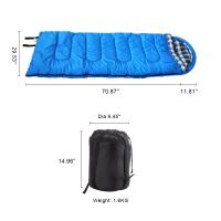 China 210T Polyester Flannel Sleeping Bag Rectangular 75x210cm Hollow Cotton Camping for sale