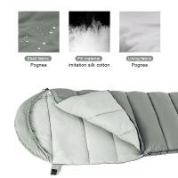 China 3 Season Single Semi Rectangular Camping Sleeping Bags Packable Gray Camping Bag With Hood for sale