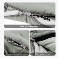 China 3 Season Single Semi Rectangular Camping Sleeping Bags Packable Gray Camping Bag With Hood for sale