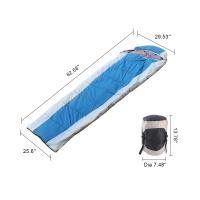China Blue Lightweight Flannel Sleeping Bag Semi Rectangular Backpacking Sleeping Bag For Adults for sale