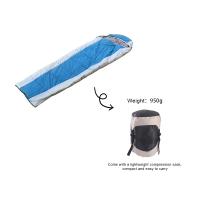 China Blue Lightweight Flannel Sleeping Bag Semi Rectangular Backpacking Sleeping Bag For Adults for sale