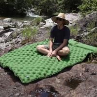 China Double Camping Pad 200x120cm 7cm Thick Backpacking Sleeping Mat with Pillow for sale