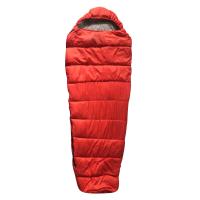 China Red Adult Mummy Camping Sleeping Bag 210x80x50cm Ultralight 1.5kg Fine Grid Nylon Shell for sale