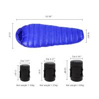 China Cold Weather Down Mummy Sleeping Bag Waterproof Blue Childrens Sleeping Bags 20D Nylon for sale