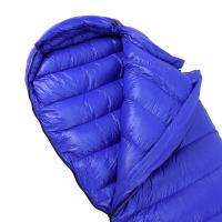 China Cold Weather Down Mummy Sleeping Bag Waterproof Blue Childrens Sleeping Bags 20D Nylon for sale
