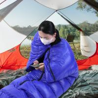 China Cold Weather Down Mummy Sleeping Bag Waterproof Blue Childrens Sleeping Bags 20D Nylon for sale