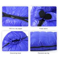 China Cold Weather Down Mummy Sleeping Bag Waterproof Blue Childrens Sleeping Bags 20D Nylon for sale