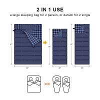 China Lightweight Cotton Flannel Double Sleeping Bag Double Sleeping Bag  For Camping for sale