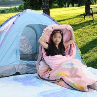 China Detachable Kids Sleeping Bag 165x70cm Poly Cotton Pongee Lined Hollow Fiber Fill for Warm Weather Camping for sale