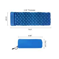 China 6cm Thick Inflatable Camping Mat 40D Nylon TPU Outdoor Sleeping Mattress with Attached Pillow for sale