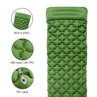 China 6cm Thick Inflatable Camping Mat 40D Nylon TPU Outdoor Sleeping Mattress with Attached Pillow for sale