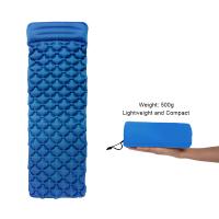 China 6cm Thick Inflatable Camping Mat 40D Nylon TPU Outdoor Sleeping Mattress with Attached Pillow for sale