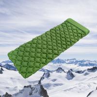 China 6cm Thick Inflatable Camping Mat 40D Nylon TPU Outdoor Sleeping Mattress with Attached Pillow for sale