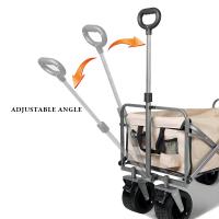 China Rubber Wheels Folding Wagon Multipurpose Collapsible Hand Truck Black for sale