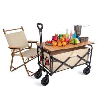 China Steel Frame Folding Wagon Cart Compact Foldable Wagon For Camping Creative Outdoor Wagon for sale