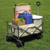 China Rubber Wheels Folding Wagon Multipurpose Collapsible Hand Truck Black for sale