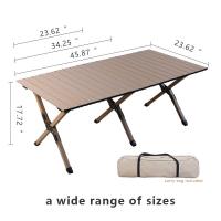 China Lightweight Roll Up Folding Camping Coffee Table 6.70kg Wood Grain Metal for sale
