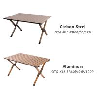 China Lightweight Roll Up Folding Camping Coffee Table 6.70kg Wood Grain Metal for sale