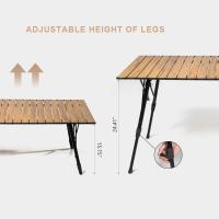 China 4-6 Person Large Folding Camping Table With Telescopic Legs Lightweight Aluminum Folding Table for sale