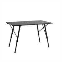 China Black Small Foldable Camping Table With Adjustable Legs Lightweight Portable Aluminum Picnic Table for sale
