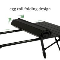 China Black Small Foldable Camping Table With Adjustable Legs Lightweight Portable Aluminum Picnic Table for sale