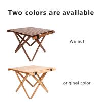 China Wood Small Portable Camping Table With Two Adjustable Height Best Folding Camping Table for sale