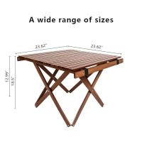China Wood Small Portable Camping Table With Two Adjustable Height Best Folding Camping Table for sale