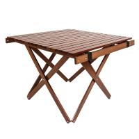 China Wood Small Portable Camping Table With Two Adjustable Height Best Folding Camping Table for sale