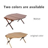 China Folding Wooden Metal Folding Camping Table Octangle Picnic Table Camping for sale