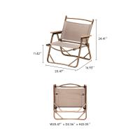 China Wood Grain Aluminum Folding Camping Chair 52x43x62cm 2.1kg for Adults for sale