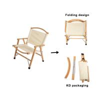China Durable Light Portable Camping Chair Hard Arm Beech Wood Most Comfortable for sale