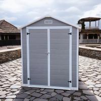 China 6x4ft Plastic Garden Storage Shed PP Metal Construction Waterproof Outdoor Tool Shed for sale