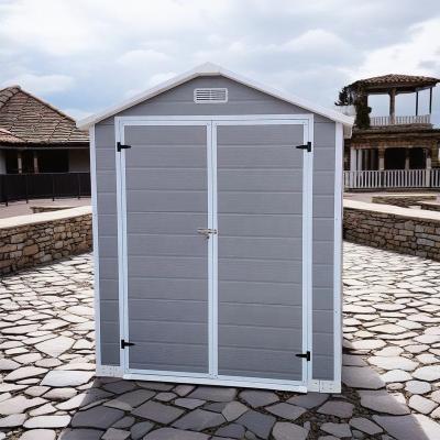 China 6x4ft Plastic Garden Storage Shed PP Metal Construction Waterproof Outdoor Tool Shed for sale