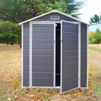 China Weather Resistant Plastic Garden Shed 6x4ft Double Swing Door Outdoor Storage 168x122x210cm for sale