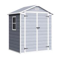 China Weather Resistant Plastic Garden Shed 6x4ft Double Swing Door Outdoor Storage 168x122x210cm for sale