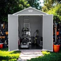 China Durable Gable Garden Shed 6x4ft Outdoor Storage Shed PP Metal Waterproof for sale