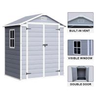 China Flat Pack Plastic Garden Shed 6x4 ft Easy Assembly Modern Outdoor Storage for sale