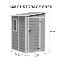 China Waterproof Plastic Lean Outdoor Shed 105x154x194 cm Garden Tool Storage with Lockable Door for sale