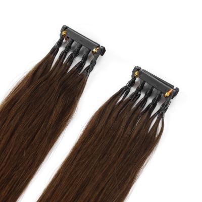 China 100% Remy Human Hair 6D Hair Extensions 14-28 Inch 12 Month Life Dyeable for sale