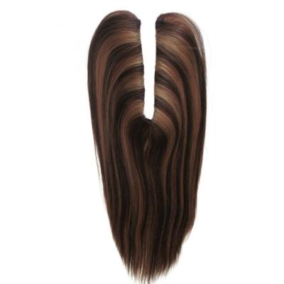 China Virgin Remy Human Hair U Part Topper Straight 16 Inch 60g Lace Weft for sale