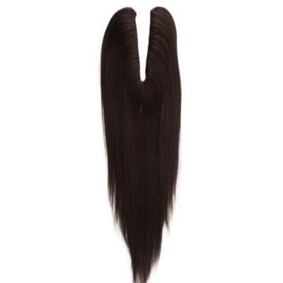 China Remy Human Hair U Part Topper 16 Inch Straight 60g Lace Weft Undervent Coating for sale